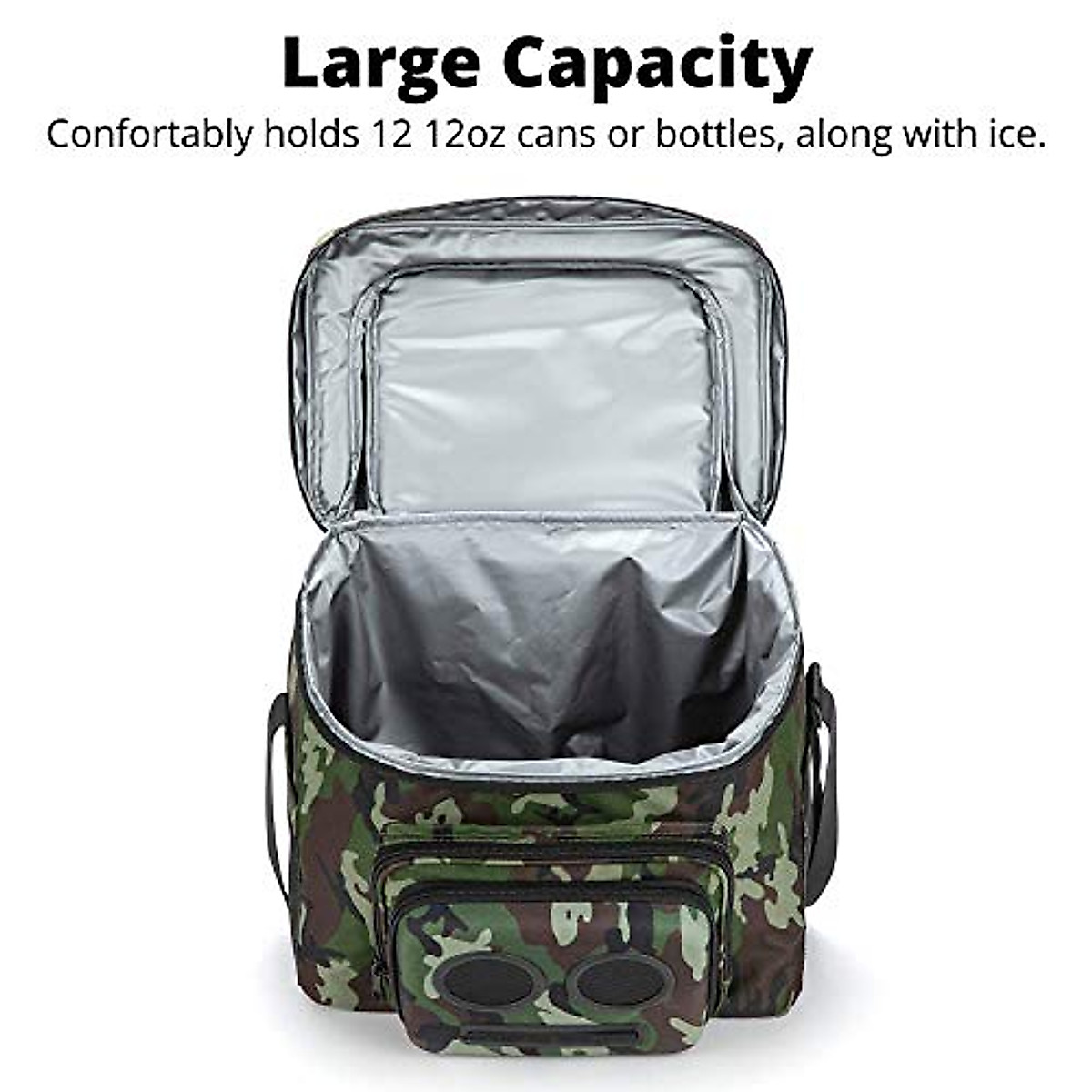 Super Real Business The #1 Cooler with Speakers on Amazon. 20-Watt Bluetooth Speakers for Parties/Festivals/Boat/Beach. Rechargeable, Works with iPhone & Android (Camo, 2023 Edition)