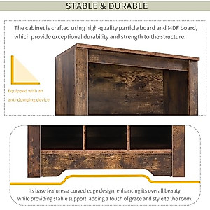 Goohome Stylish Design 30 Shoe Cubby Console, Contemporary Free Standing Tall 10-Tier Shoe Storage Cabinet with Multiple Storage Capacity and Versatile Use for Hallway, Entryway, Space-Saving