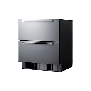 Summit Appliance SPR3032D 30" Wide 2-Drawer All-Refrigerator, Indoor/Outdoor compatible; 5.42 cu.ft Capacity; Stainless Steel Drawers; Frost-free Operation; Drawer Dividers