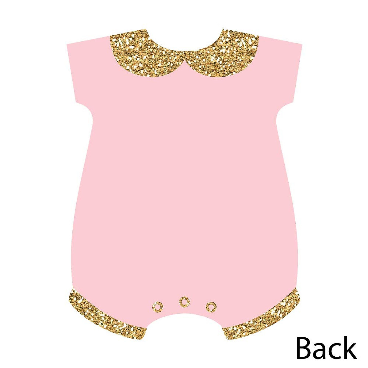 Big Dot of Happiness Hello Little One - Pink and Gold - Shaped Girl Baby Shower Thank You Note Cards with Envelopes - Set of 12