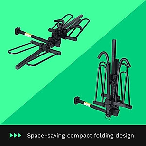 KAC E2 1.25" & 2" Hitch Mounted Rack 2-Bike Platform Style Carrier for Standard and Fat Tire Bicycles - 2 Bikes X 30 lbs (60 lbs Total) Heavy Weight Capacity - Hitch Adapter Included