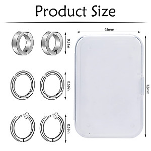 ONESING 20 Pcs Clip On Earrings for Men Magnetic Earrings Dangle Earring Hoop Sterling Earrings Men Stainless Steel Non Pierced Magnetic Earring Fake Earrings Piercings Silver