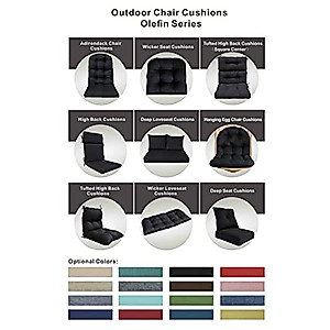 BOSSIMA Patio Furniture Cushions Comfort Deep Seat Glider Loveseat Cushion Indoor Outdoor Seating Cushions Black