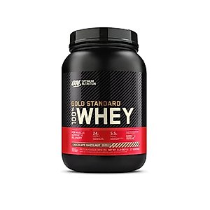 Optimum Nutrition Gold Standard 100% Whey Protein Powder, Chocolate Hazelnut, 2 Pound (Packaging May Vary)
