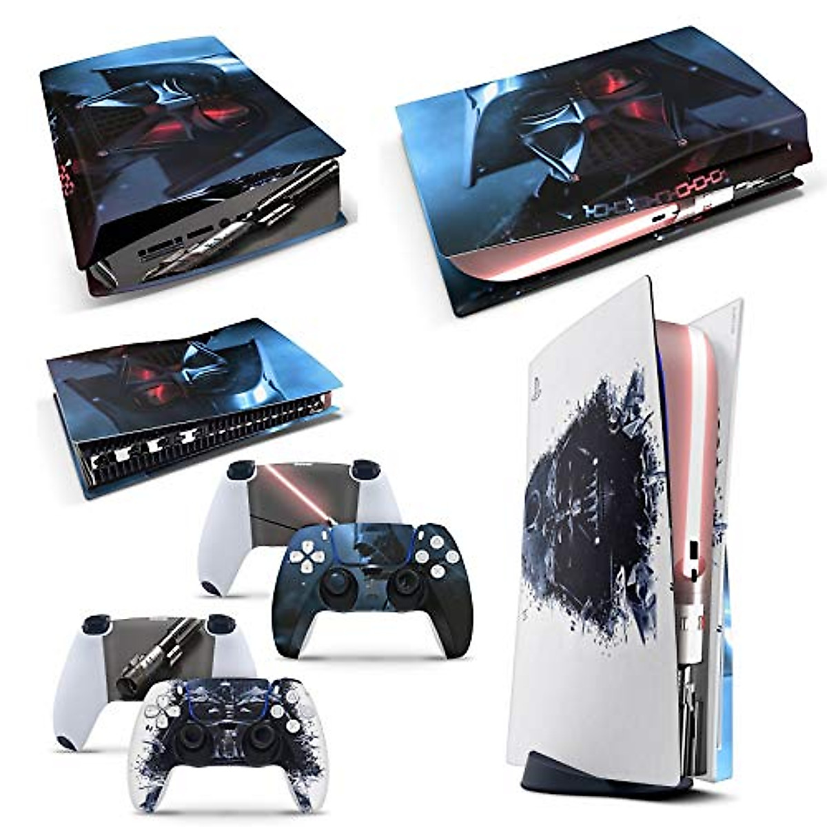 PS5 Disk Console Vader from Starwars Skin Decal Vinal Sticker + 2 Controller Skins Set