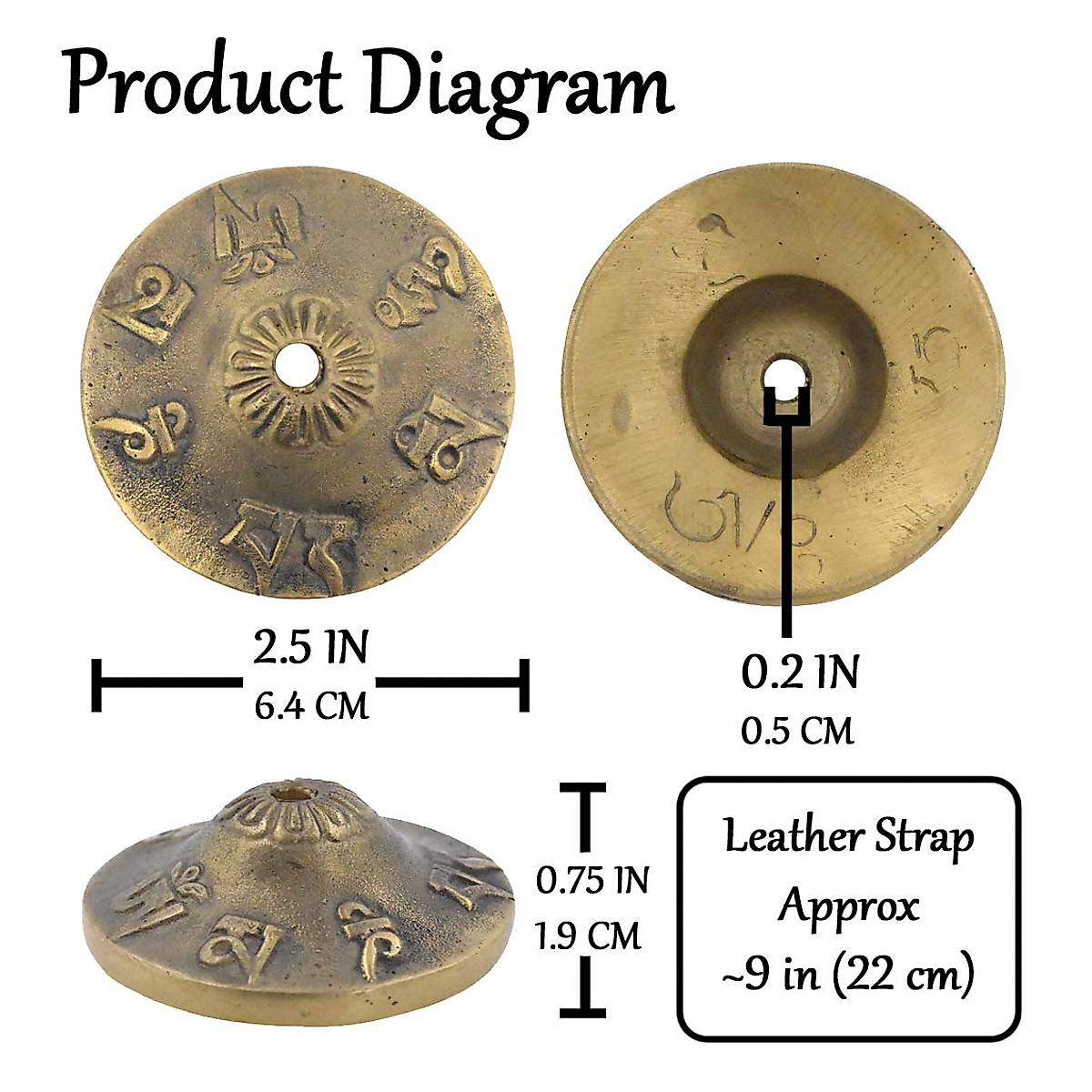 Meditation Bell - Tingsha Cymbals with Straps - Meditation Chime Tibetan Bell for Healing Yoga Meditation in a Box by Mudra Crafts, Tibet Mantra 2.5 Inches