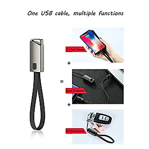 ApexOne USB C Charger Cable, Portable Keychain 0.75ft Short Type-C Charging & SYNC Nylon Braid Cord, Compatible with Samsung S9 S8 Note 9 8 LG V30 G6 Oneplus