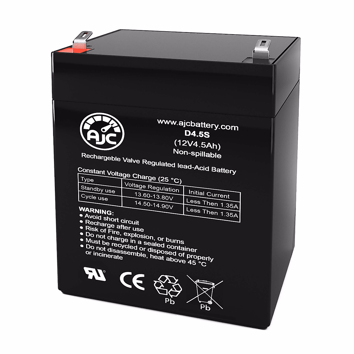 AJC Battery Compatible with Enduring 6FM4.5 T2 12V 4.5Ah UPS Battery