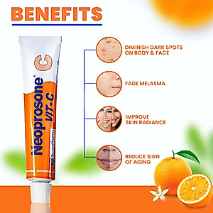 NEOPROSONE, Vitamin C Gel - 1 Fl oz / 30 ml - Brightening Gel Cream for Neck, Face, Body, Armpit, Hands - For Women and Men, with Alpha Arbutin