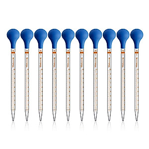 10pcs 10ml Glass Graduated Droppers Lab Pipettes Dropper Liquid Pipette with 10 Rubber Caps