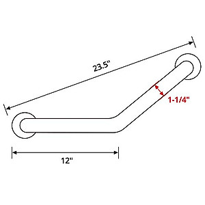 QWORK 23" Concealed Mount Safety Bath and Shower Grab Bar, Stainless Steel Shower Handle, Bathroom Balance Bar, Safety Hand Rail Support Bar for Handicap Elderly Injury, Wall Concealed Mount Handle