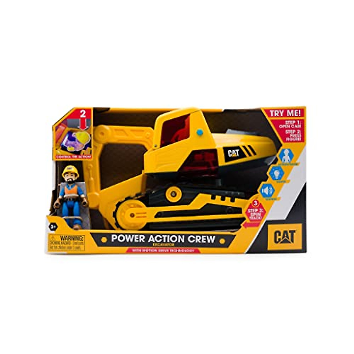 CAT Construction Toys, Power Action Crew Excavator, Light & Sound, Battery Operated, Ages 3+