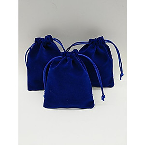 Ankirol 20pcs Velvet Drawstring Bags 3.5X 4.7'' Jewelry Gift Bags Pouches Favors (Blue)