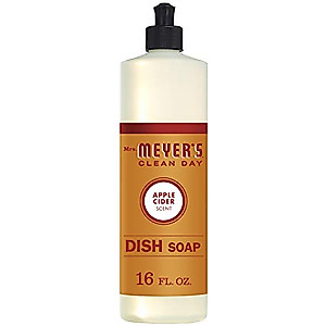 MRS. MEYER'S CLEAN DAY Liquid Dish Soap, Biodegradable Formula, Limited Edition Apple Cider, 16 fl. oz