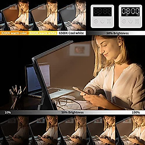 GAOHANG LED Desk Lamp with Wireless Charger 3 in 1 Fast Charging Station, Touch Control Desk Lamp with Clock, Alarm, 3 Lighting Modes & Stepless Brightness Home Office Eye-Caring Table Lamps Black