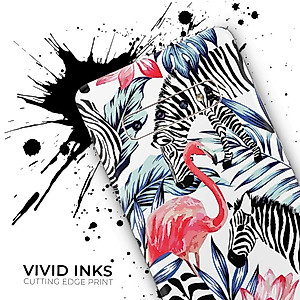 DesignSkinz Tropical Flamingo and Zebra Jungle Protective Vinyl Decal Wrap Skin Cover Compatible with The Samsung Galaxy S20 (Screen Trim & Back Glass Skin)