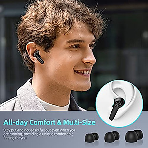 Bluetooth Headphones, 24H Playtime 5.3 Wireless Bluetooth Earbuds Deep Bass Clear Call, IPX6 Waterproof Sport Ear Buds with USB-C, Led Display Touch Contro In-Ear Headset Compatible for iPhone Android