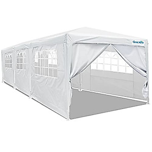 Quictent 10' x 30' Party Tent Gazebo Wedding Canopy BBQ Shelter Pavilion with Removable Sidewalls & Elegant Church