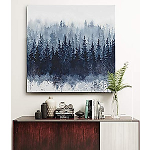WEXFORD HOME Indigo Forest Gallery Wrapped Canvas Wall Art, 24x24