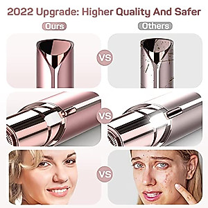 Facial Hair Removal for Women(Luxury), Hair Removal Device, GURELAX Womens Facial Hair Remover, Best Face Razors/Trimmer/Electric Shaver for Chin/Upper Lip/Peach Fuzz, Included 2 x Replacement Heads