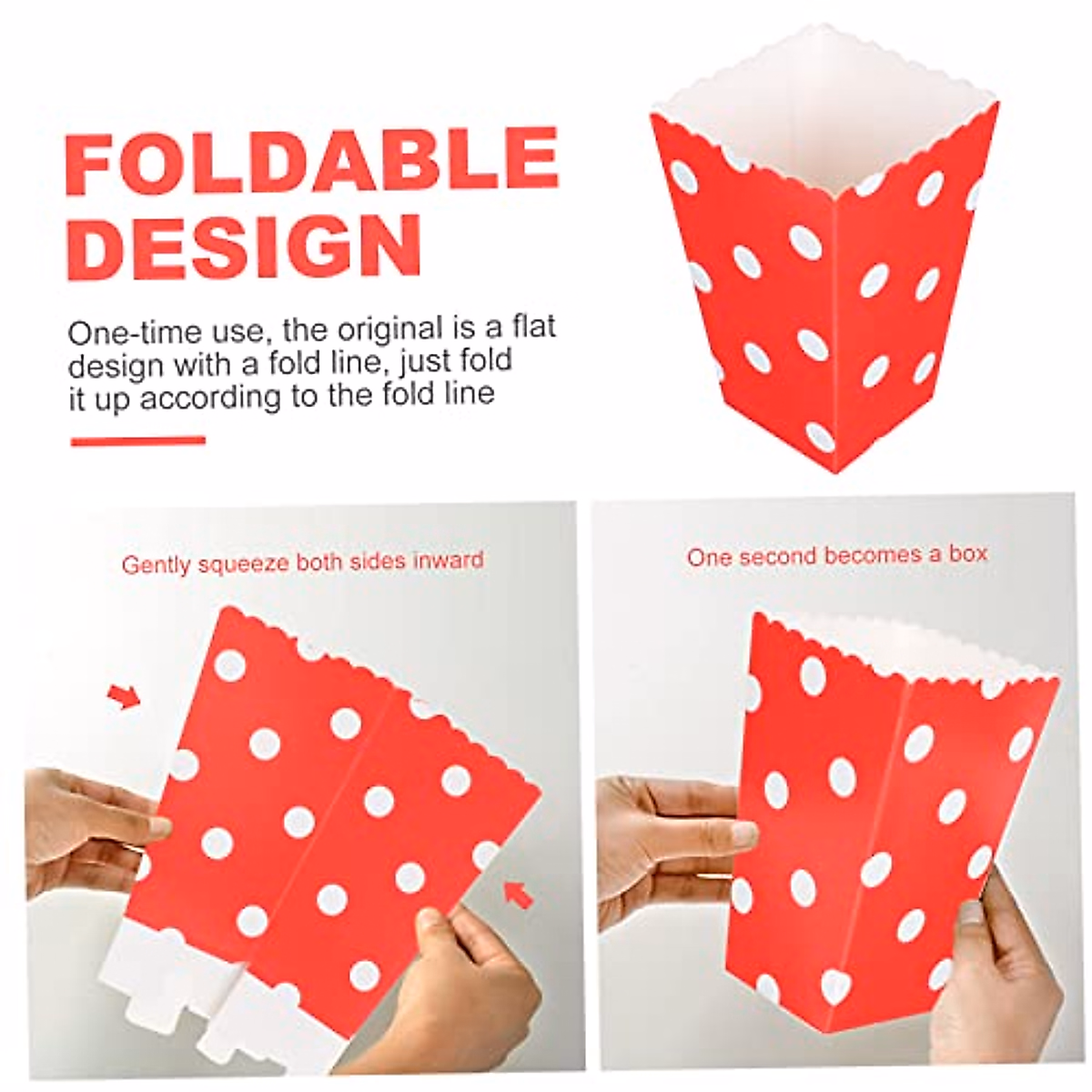 Baluue 48pcs Popcorn Popcorn Box Popcorn Bucket Paper Popcorn Boxes Popcorn Container Candy Containers Candy Snack Box Container for Food Fried Chicken Paper Bucket Theater Supplies