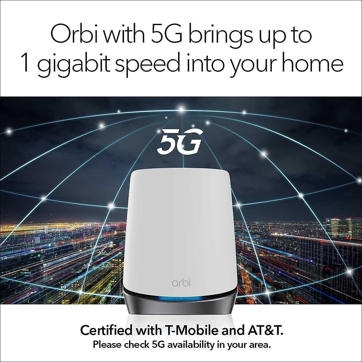 NETGEAR Orbi 5G Tri-Band WiFi 6 Mesh System (NBK752) – Router with 1 Satellite Extender | Coverage up to 5,000 sq. ft, 40 Devices | AX4200 (Up to 4.2Gbps)