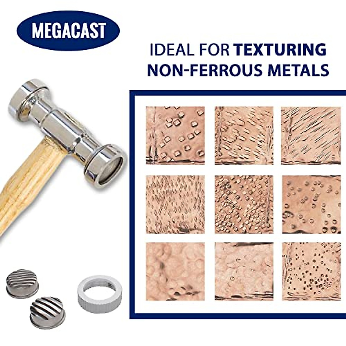 Texturing Hammer with 9 Interchangeable Faces