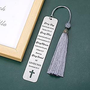 Christian Gifts Religious Bookmarks for Women Men Adult Girl Boy Baptism Gift Bible Book Marker with Tassel Son Daughter Christmas Birthday Church Present for Catholic Friend Sister Coworker Booklover