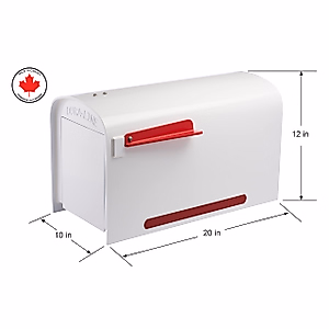 Mailbox Extra Large Mailbox - Extra Large Mailboxes for Outside with Stainless Steel Hinges - Mailbox Extra Large Capacity, Ultra-Durable Mailbox, Vandalproof Thick Puck Board Plastic (White)