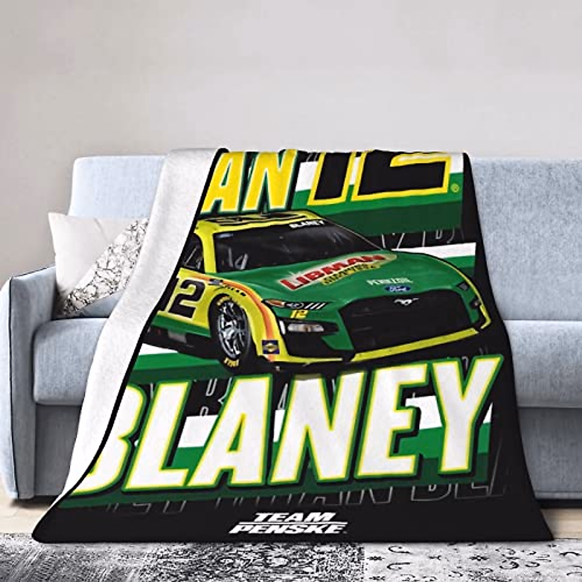 Ryan Blaney 12 All Season Fleece Blanket Throw Ultra Soft Flannel Blanket Digital Printed Premium Fluffy Microfiber Fleece 50"x40"