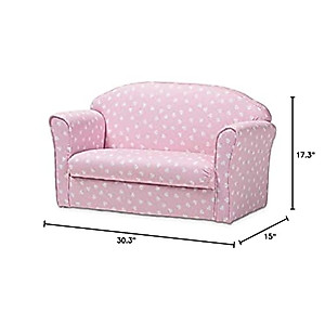 Baxton Studio Sofas, Pink/White Heart Print