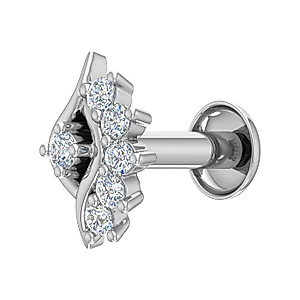 FINEROCK 0.05 Carat Diamond Nose Pin in 18K White Gold