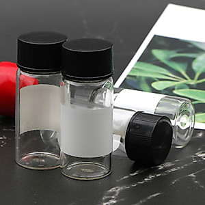 Kesell 10ml Clear Glass Bottle Liquid Sampling Sample Glass Vials with Label Sticker and Screwcap, Pack of 10