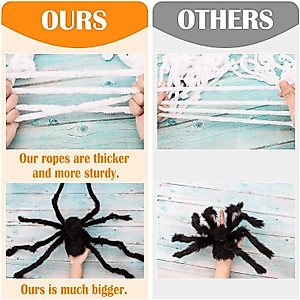 Giant Halloween Spider Web Decoration Large Spider Web for Outside House Fake Triangular Spider Web 17Feet Big Spider 59" and 20g Stretchable Spider Cobweb for Outdoor Yard Lawn Wall Home Porch House