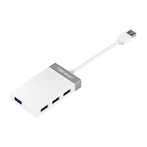 TRENDnet 4-Port USB 3.0 Hub, TU3-H4E, Plug & Play, Compact Size USB 3.0 Hub Compatible with Linux, Windows, Mac, Nintendo Switch, Backwards Compatible with USB 2.0, White