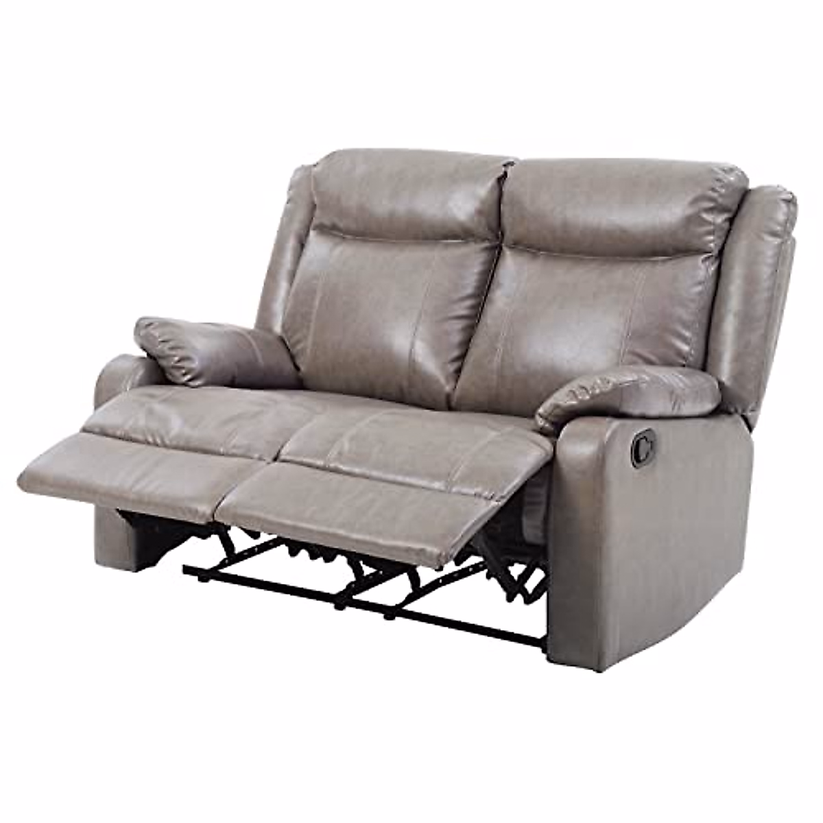 Glory Furniture Double Reclining Love Seat, Gray Faux Leather