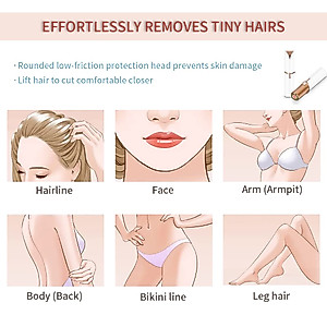 MEIYIXIN Facial Hair Removal Lipstick Hair Remover for Women Face Portable Painless Waterproof, Battery Powered Electric Hair Shaver Razor for Cheek, Chin, Lip and Neck