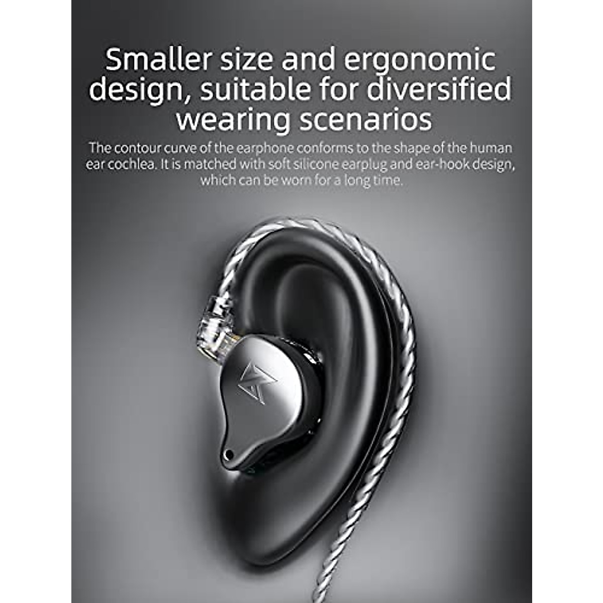 KZ-AST in-Ear Monitors, 24BA Top-Level Configuration HiFi Stereo Earphones, Lightweight Noise Isolating Stage IEM Wired Earbuds/Headphones for Musician Audiophile (with Mic, Silvery)
