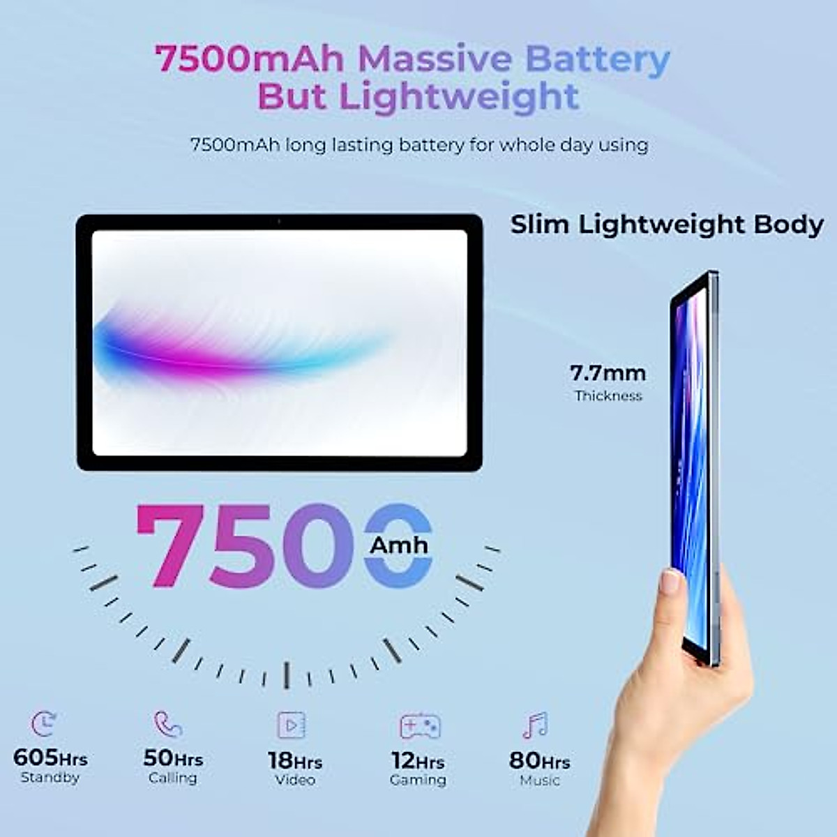 HOTWAV Pad 8 Android 13 Tablet 10.4in, 16GB+256GB+1TB TF, Octa-core Tablet, 2000x1200 FHD+, 13MP+5MP Camera, 7500mAh Battery, 4G LTE/5G WiFi/Dual SIM/OTG/GPS