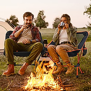 Sportneer Portable Folding Lightweight Camping Chair Camp Chair for Adults Foldable Compact Beach Backpacking Chairs Outdoor Chair for Camping Hiking Lawn Picnic Outside Travel (2, Orange)