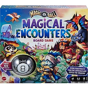 Mattel Games Magic 8 Ball Magical Encounters Board Game for Kids, Cooperative Family Game with Real Magic 8 Ball