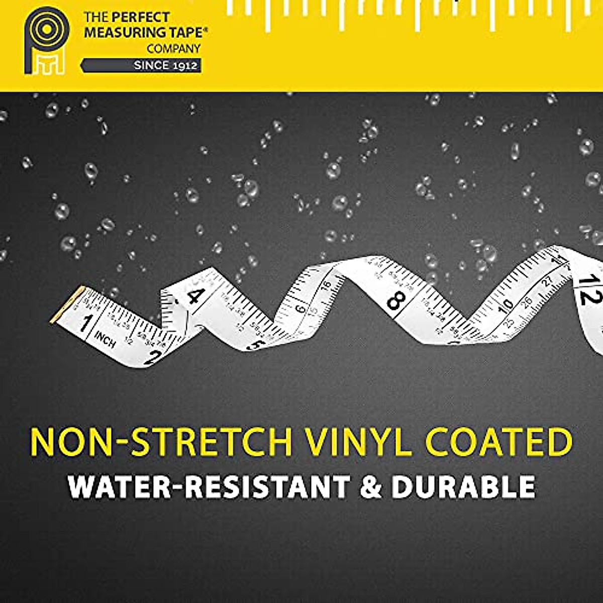 Perfect Measuring Tape All-Purpose 60 Inch Double Sided Fractional Inches and Millimeter/Centimeter Tape Measure TR-16-frac (60 inch White)