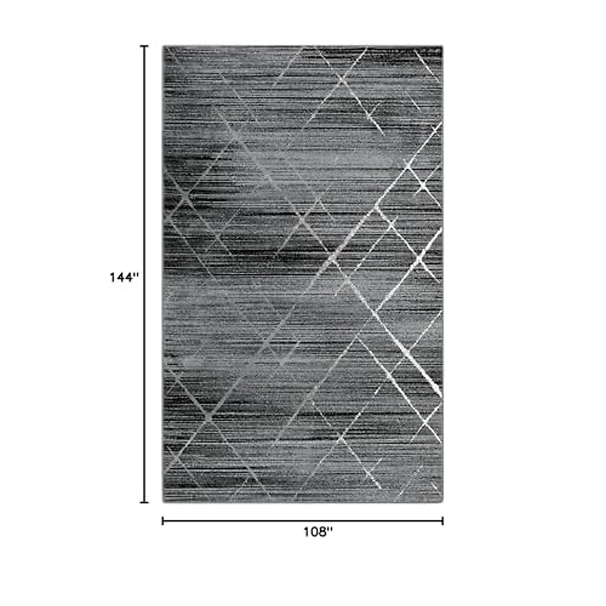 GlowSol 9x12 Area Rugs for Living Room Grey Abstract Rugs Carpet for Bedroom Room with Non-Slip Backing Non-Shedding Stain Resistant, Large Rugs for Dining Room Nursery Home Office