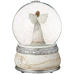 Pavilion Gift Company 82304 Elements Friends Angel Musical Waterglobe, 6-Inch/100mm, Inscription Friends Open Their Hearts Share Their Lives, Care Forever , White