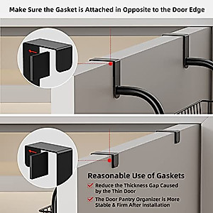 Egepon Over the Door Pantry Organizer Rack with 6 Full Baskets, 6-Tier Heavy-Duty Metal Hanging Storage Closet Organizer Kitchen Spice Rack