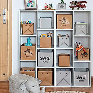 Teweiqi Foldable - Kraft - Paper Plant Baskets for Indoor Potted Plants, Storage Box Storage Basket brown XL 8x8x 8 inches