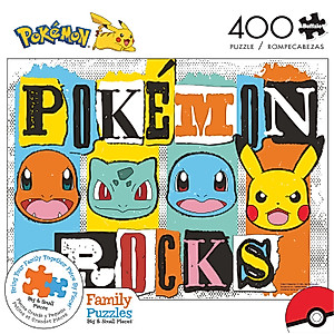 Buffalo Games - Pokémon - Pokemon Rocks - 400 Piece Jigsaw Puzzle for Families Challenging Puzzle Perfect for Game Nights - Finished Puzzle Size is 21.25 x 15.00