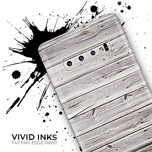 DesignSkinz Aged White Wood Planks 2 Protective Vinyl Decal Wrap Skin Cover Compatible with The Samsung Galaxy S20 (Screen Trim & Back Glass Skin)