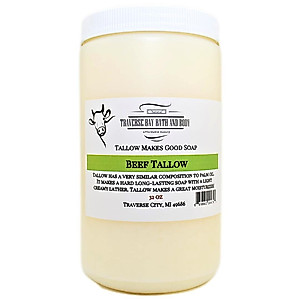 BEEF TALLOW DEODORIZED Grass fed beef Non Hydrogenated Soap making supplies. 32 FL Oz DIY projects.