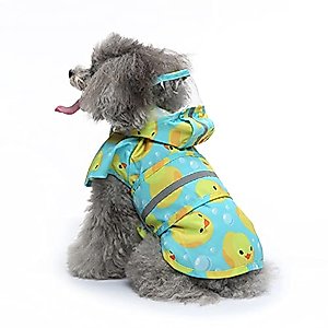 Lifeunion Dog Reflective Raincoat with Hood Harness Hole, Waterproof Slicker Poncho for Small Medium Dogs and Puppies (X-Large, Duck)